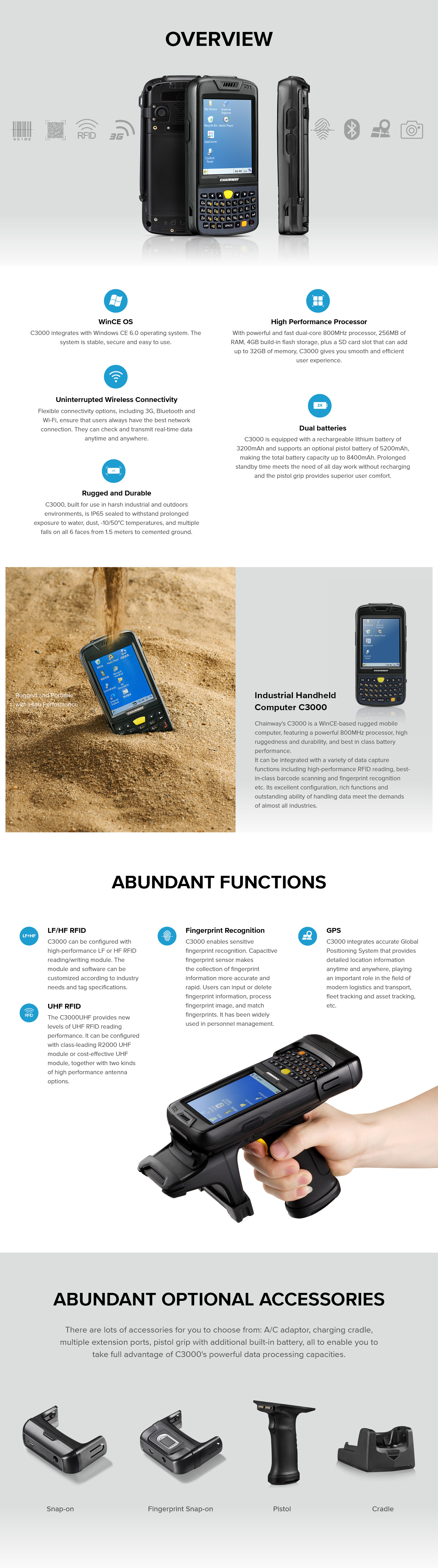 C3000 Rugged Handheld Computer | Chainway.net