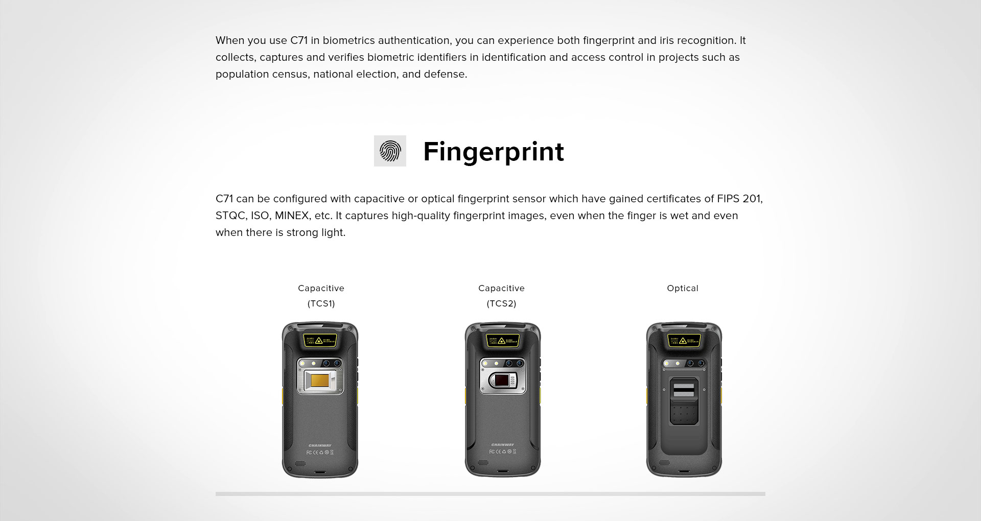 C71 Handheld Biometrics Scanner | Chainway.net